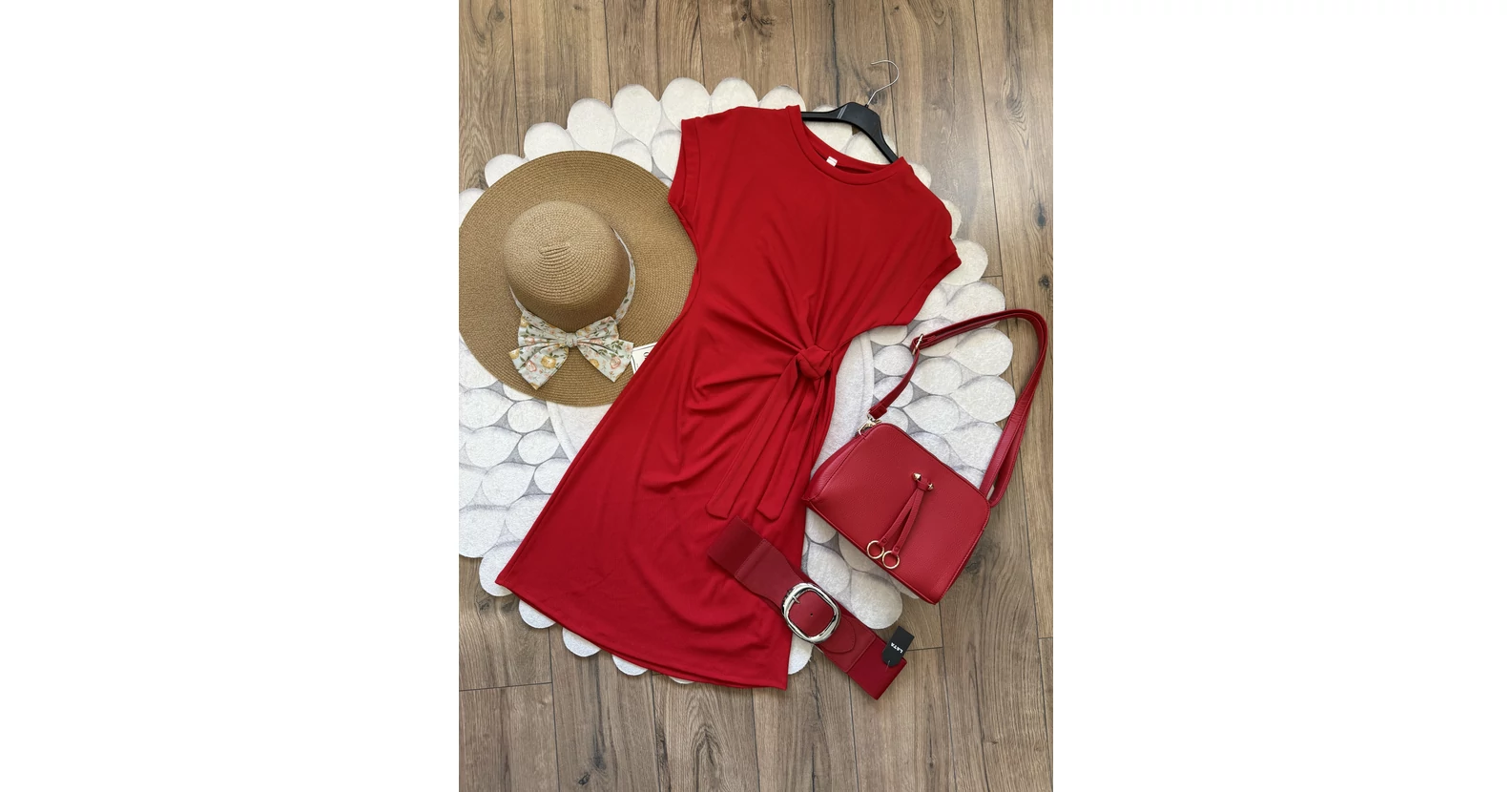 Piros Nizza ruha - Metta Divat - Női Ruha Webshop